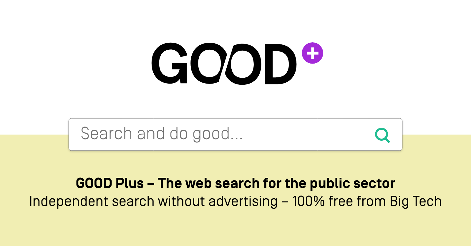 GOOD Plus – Independent web search without advertising
